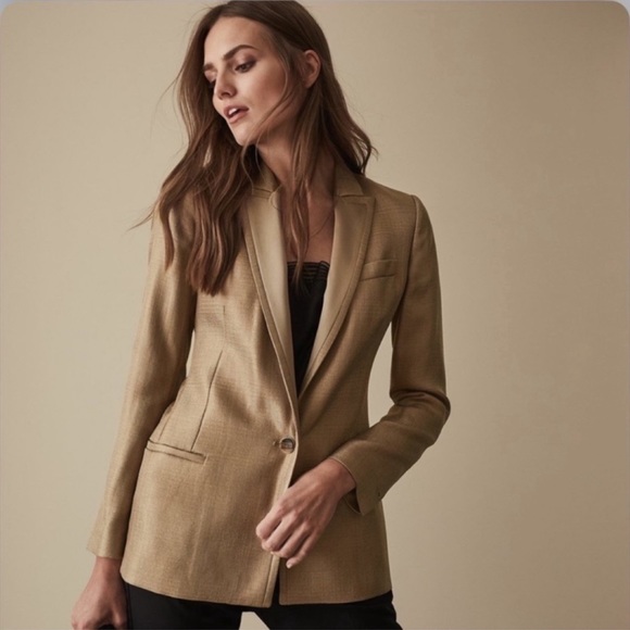 Reiss | Jackets & Coats | Reiss Dashelle Satin Lapel Metallic Blazer On ...